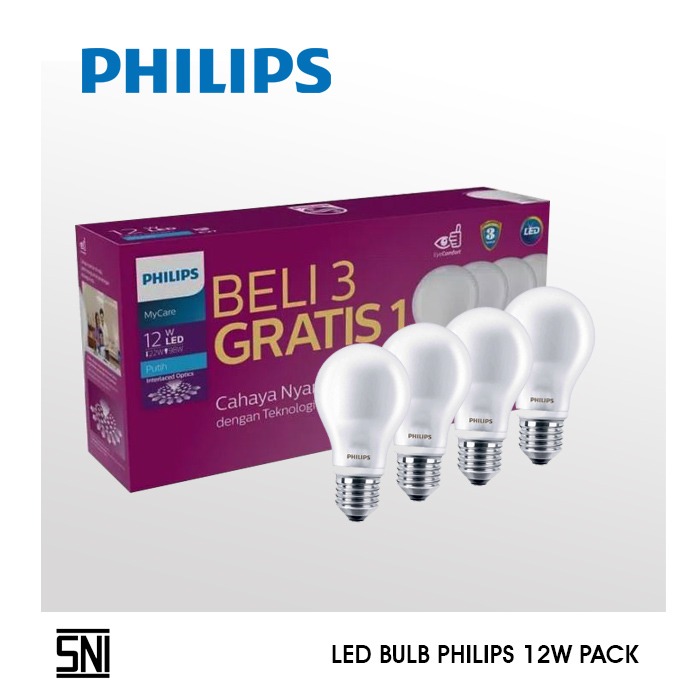 PHILIPS LED BULB 12W PACK – Pionir Elektrik Indonesia